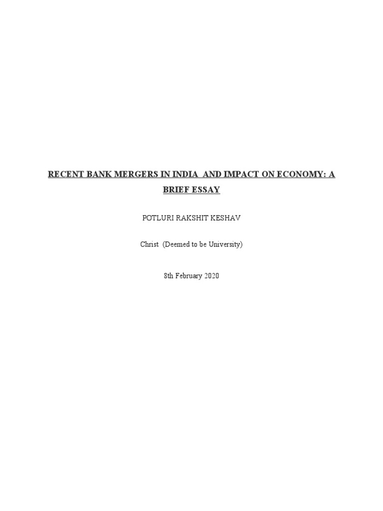 Recent Bank Mergers in India | PDF | Mergers And Acquisitions | Banks