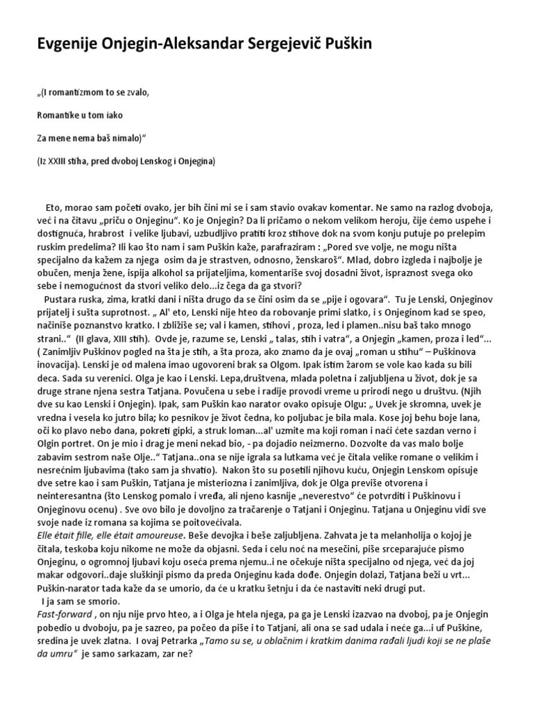 Evgenije Onjegin | PDF