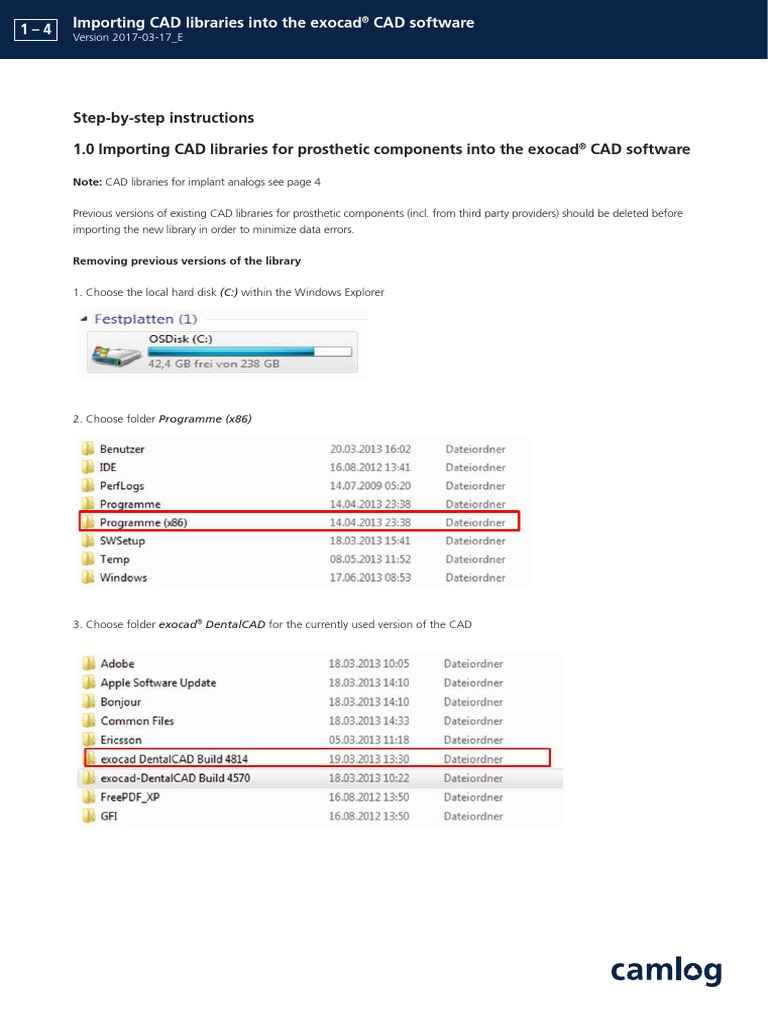 Step-By-Step Instructions 1.0 Importing CAD Libraries For Prosthetic Components Into The Exocad ...