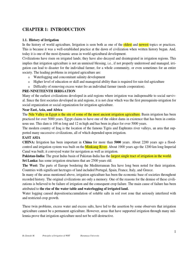 Principles of Irrigation & Water Harvesting Technology | PDF | Soil ...