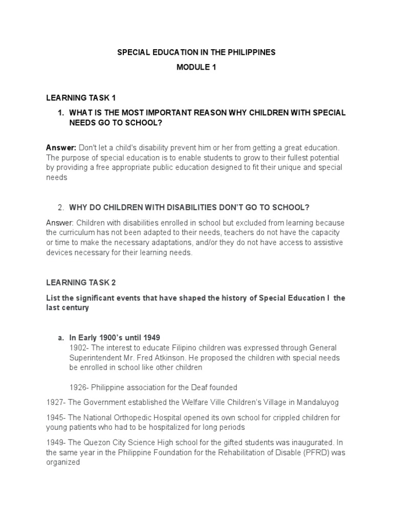 Special Education in The Philippines: Why Do Children With Disabilities ...