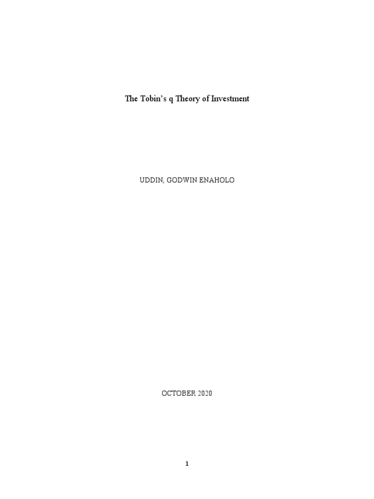 Understanding Tobin's q Theory | PDF | Economics | Financial Economics