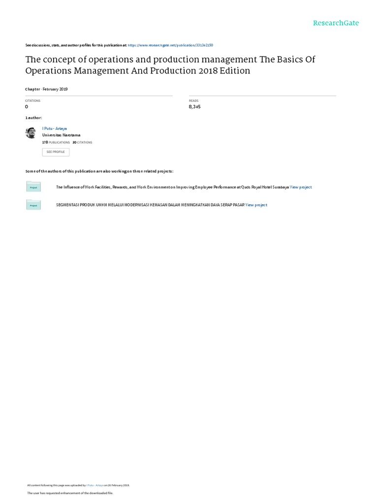 The Concept of Operations and Production Management The Basics of ...