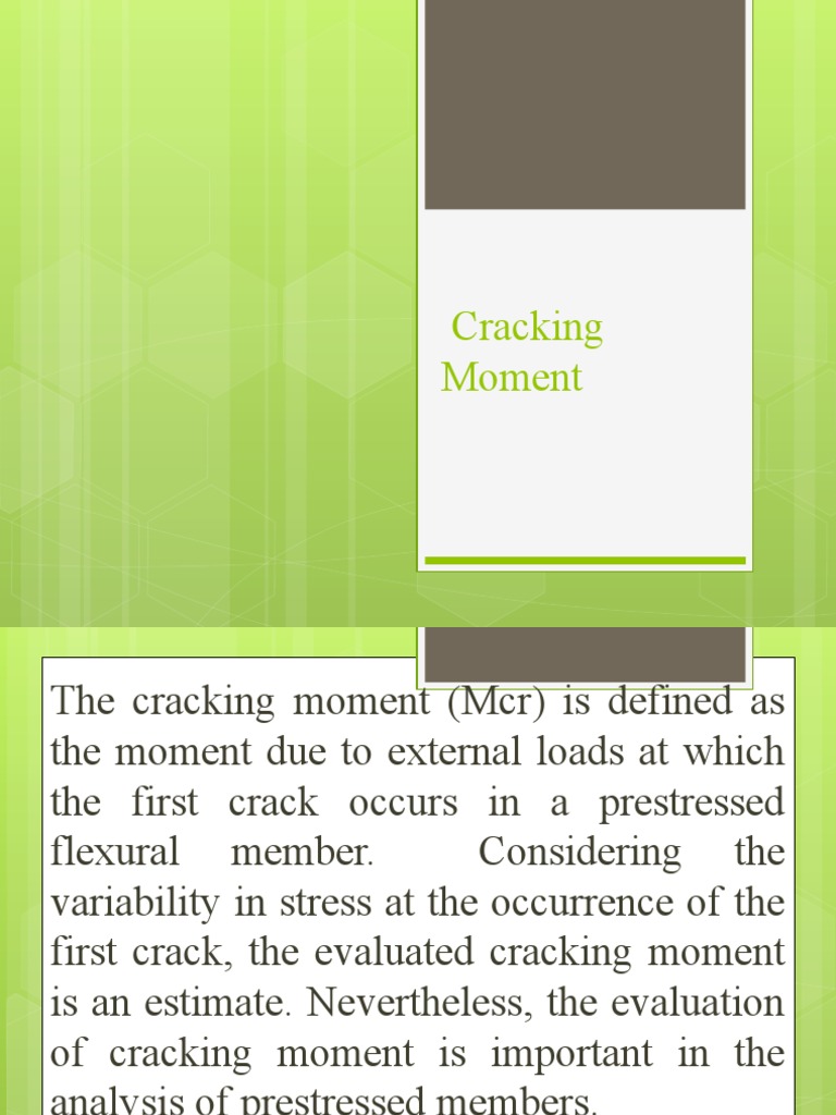 Cracking Moment (Prestressed Design) | PDF | Technology & Engineering