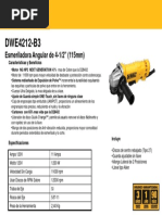 Ficha Tecnica Pulidora Dewalt DWE4120 | PDF | Hogar, jardinería y bricolaje