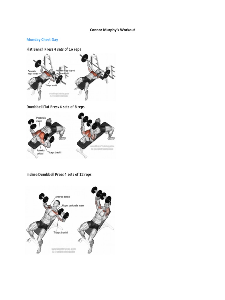 Monday Chest Day: Flat Bench Press 4 Sets of 1o Reps | PDF