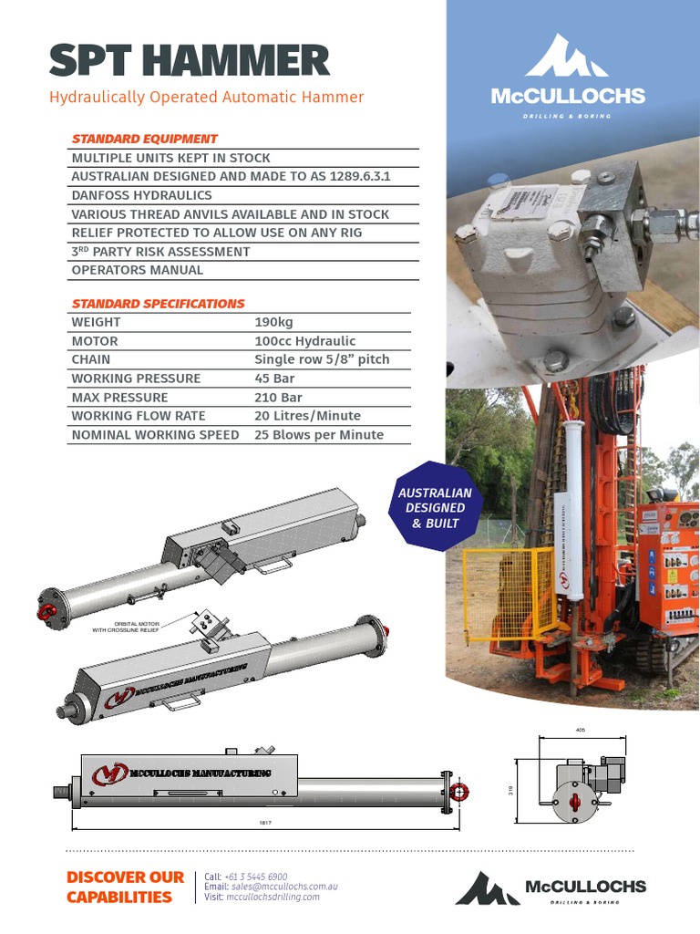 Australian Hydraulic SPT Hammer Specs | PDF