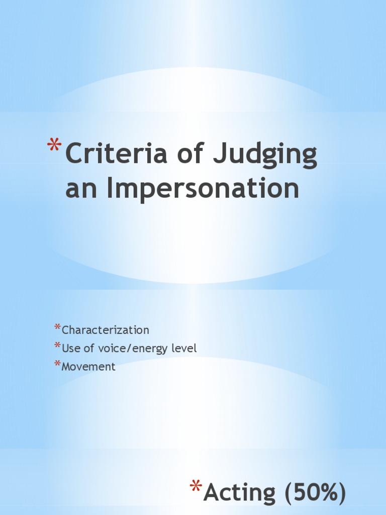 Criteria of Judging An Impersonation | PDF
