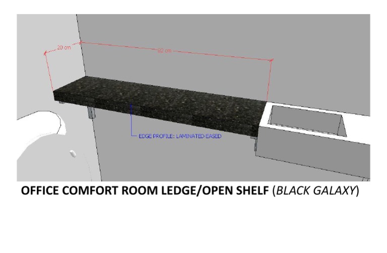 Office Comfort Room Ledge/Open Shelf (Black Galaxy) | PDF