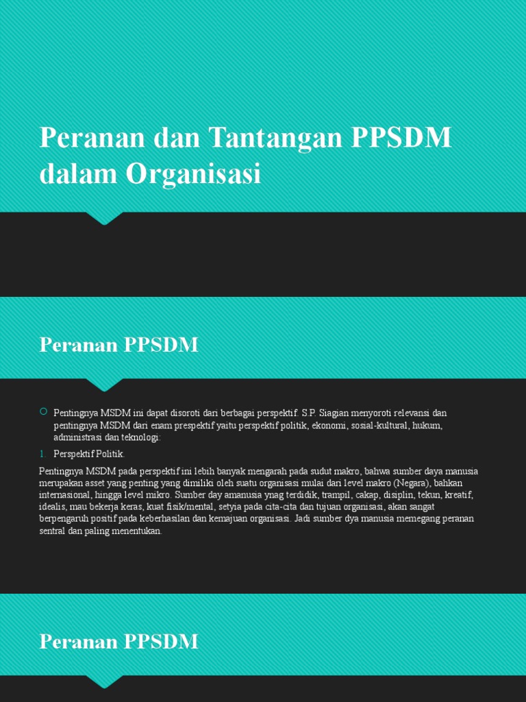 Peranan Dan Tantangan PPSDM Dalam Organisasi | PDF