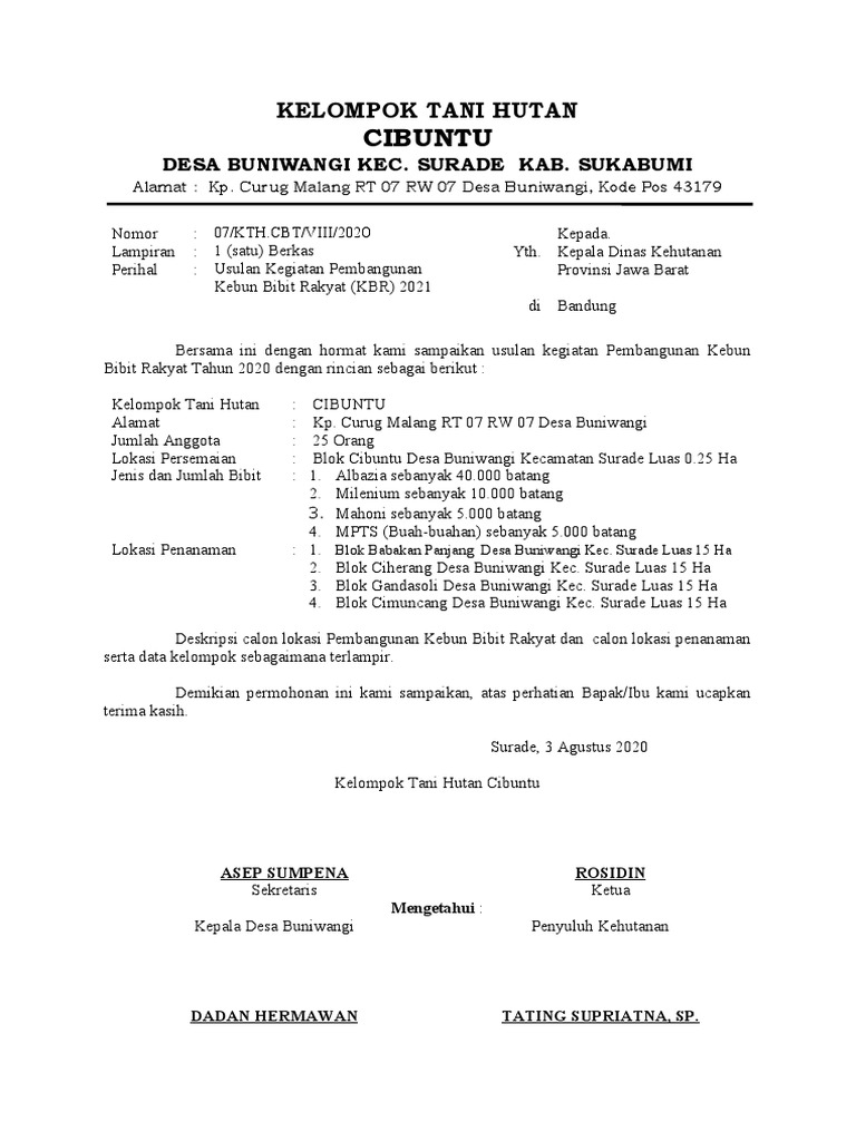 Proposal KBR Buniwangi - 2020-2021 | PDF