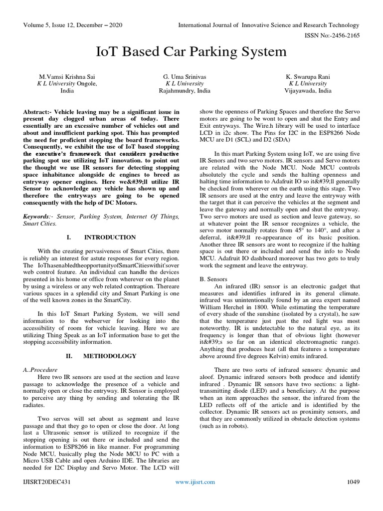 IoT Car Parking System Overview | PDF | Infrared | Internet Of Things