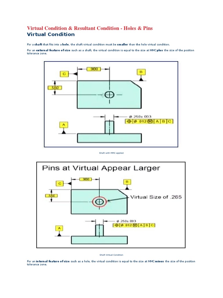 Virtual Condition & Resultant Condition - Holes & Pins | PDF | Engineering Tolerance | Analysis