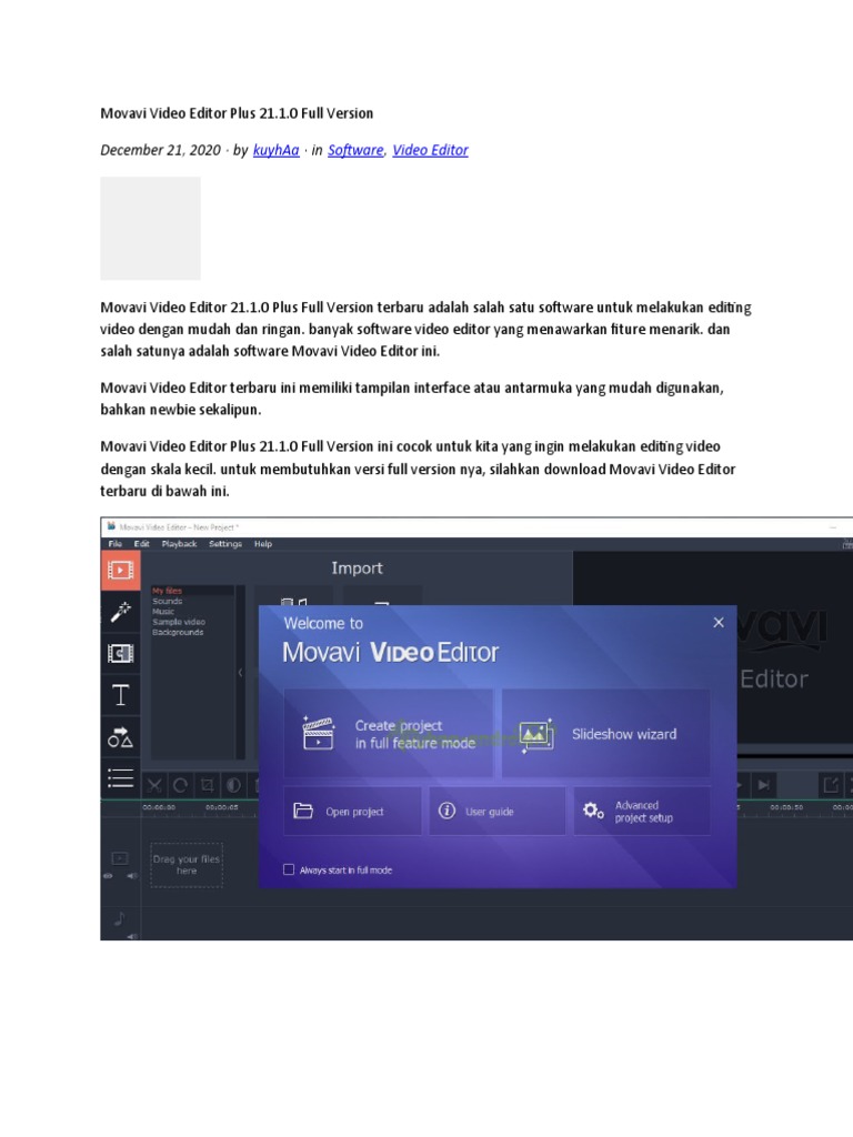 Movavi Video Editor Plus 21.1.0 Full Version | PDF | Komputer