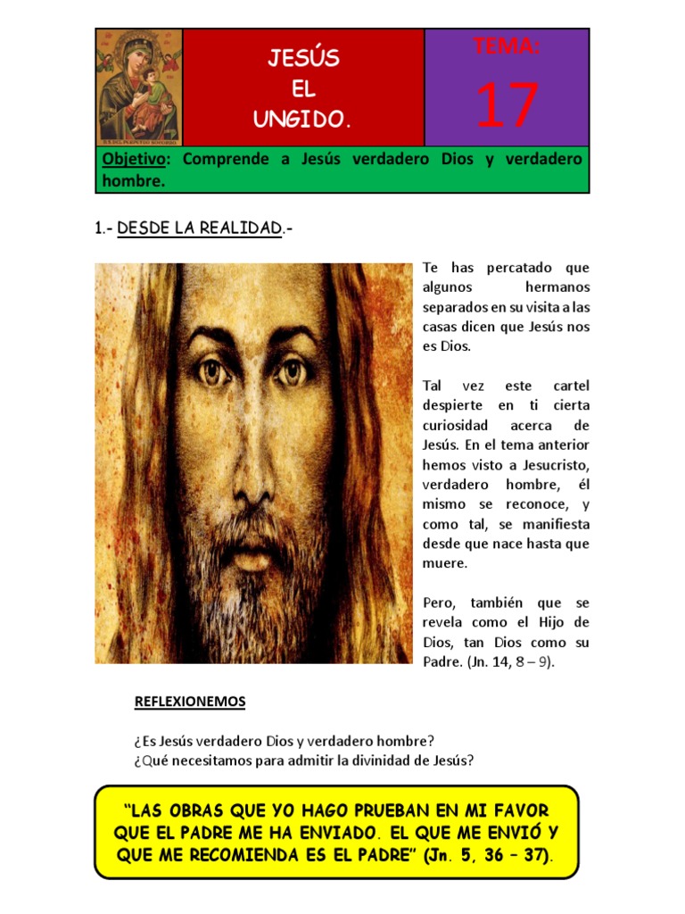 Tema 17 Jesús El Ungido | PDF | María, madre de Jesús | Jesús