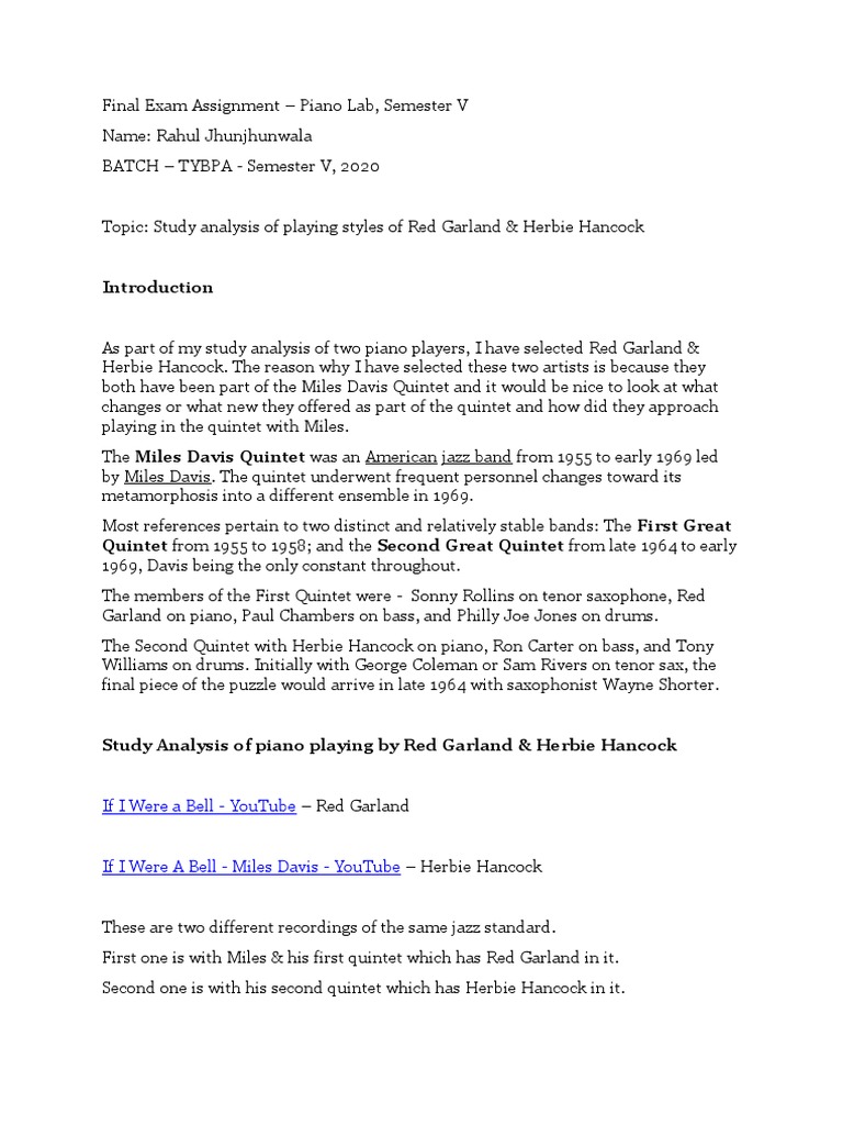 Final Exam Assignment | PDF | Elements Of Music | Classical Music