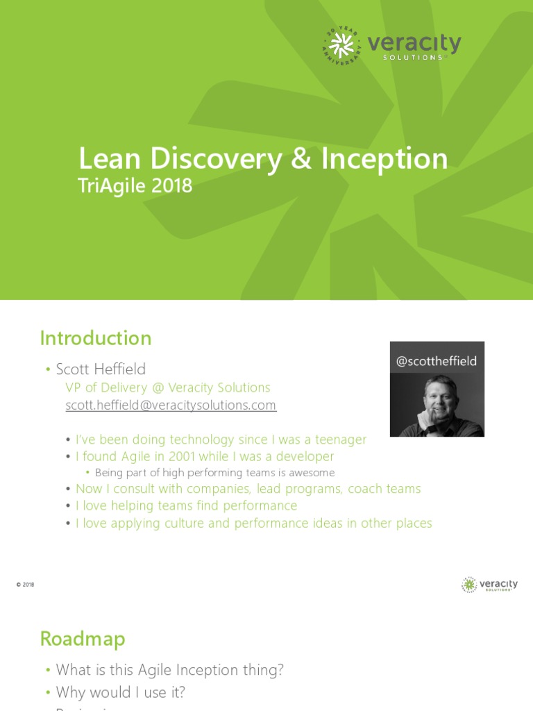 Lean Discovery & Inception: Triagile 2018 | PDF | Scrum (Software ...