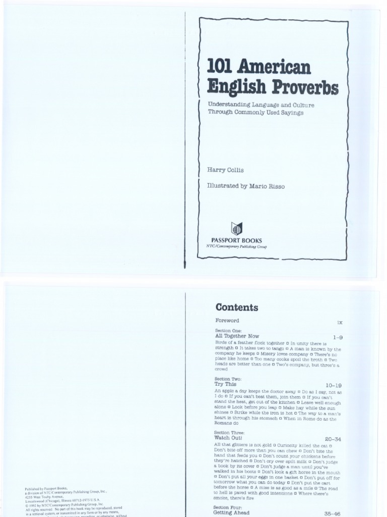 101 American English Proverbs! PDF | PDF | Proverb | English Language