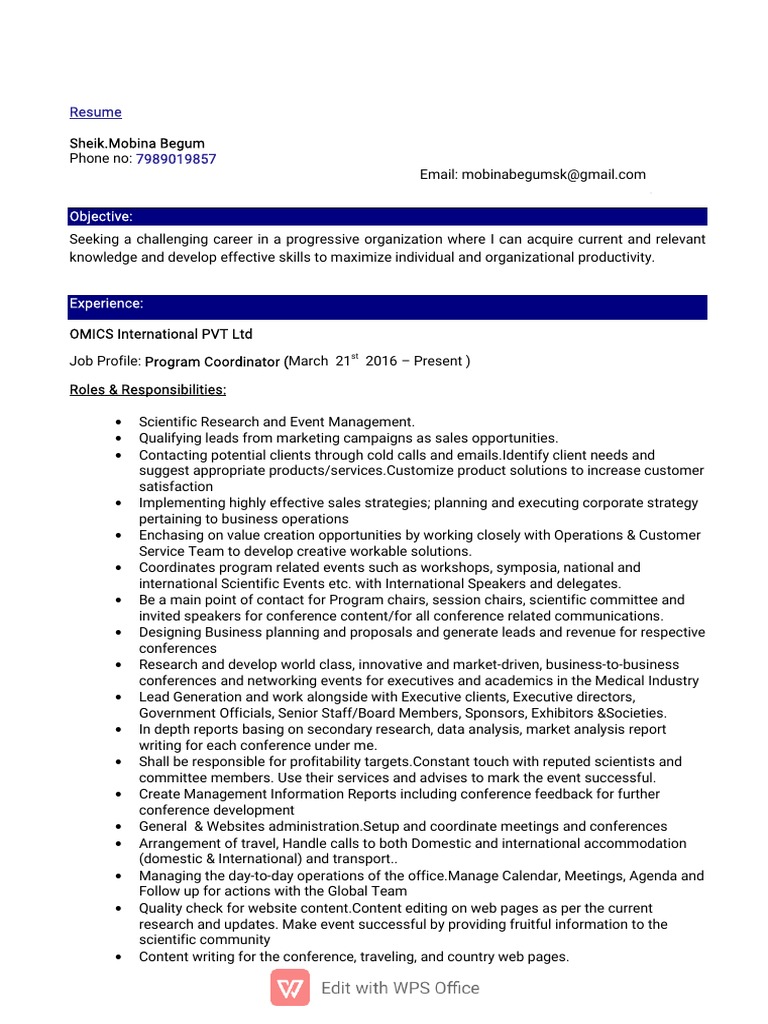 Resume 7989019857: Obj Ect I Ve | PDF | Nature