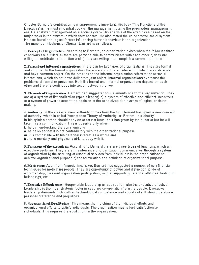 Chester Barnard | PDF | System | Leadership