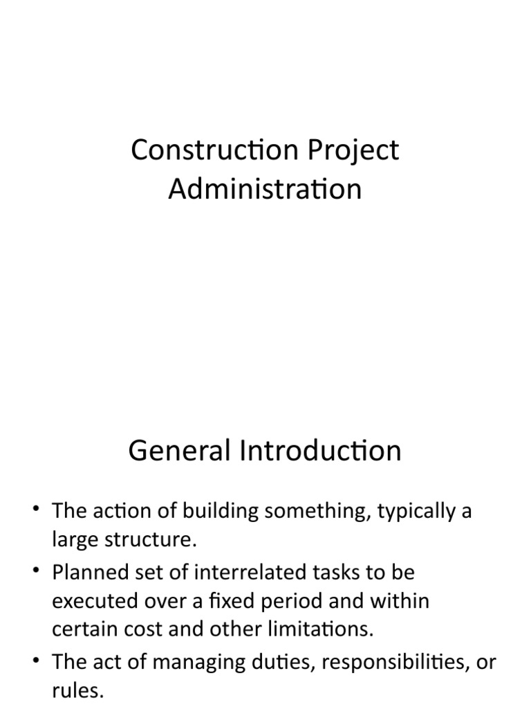 Construction Project Administration Guide | PDF