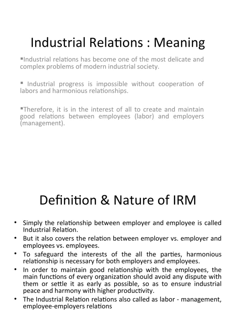 Understanding Industrial Relations Dynamics | PDF | Employment ...