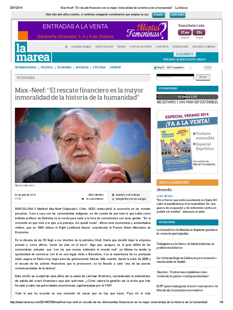 Economía Entrevista A Manfred Max-Neef | PDF | Pobreza | Pobreza e ...