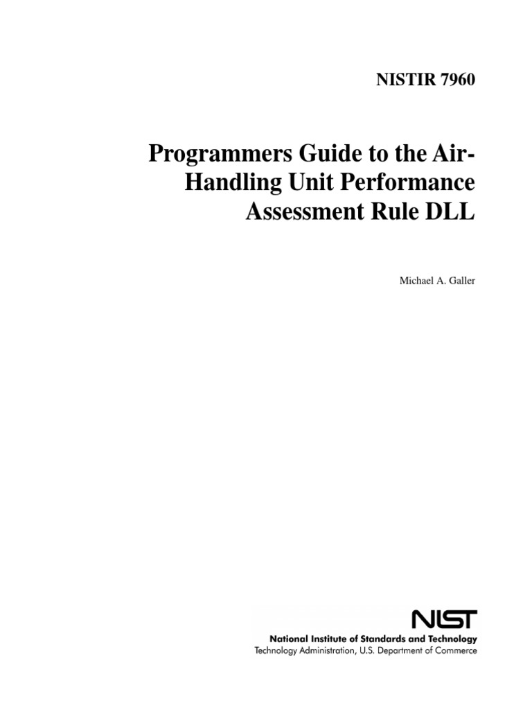 Programmers Guide To The Air-Handling Unit Performance Assessment Rule DLL | PDF | Parameter ...