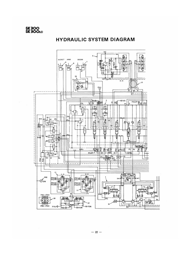 SK300-3 Hydraulic Diagram PDF | PDF