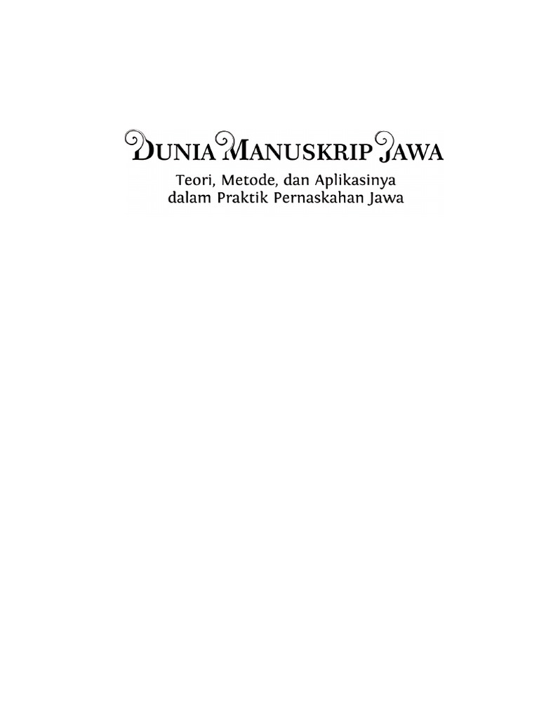 Dunia Manuskrip Jawa | PDF | Ilmu Sosial