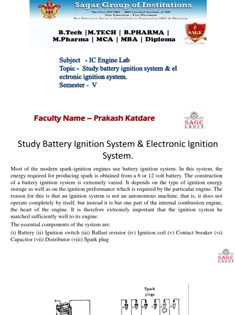 IC Engine Lab 5 | PDF | Ignition System | Distributor