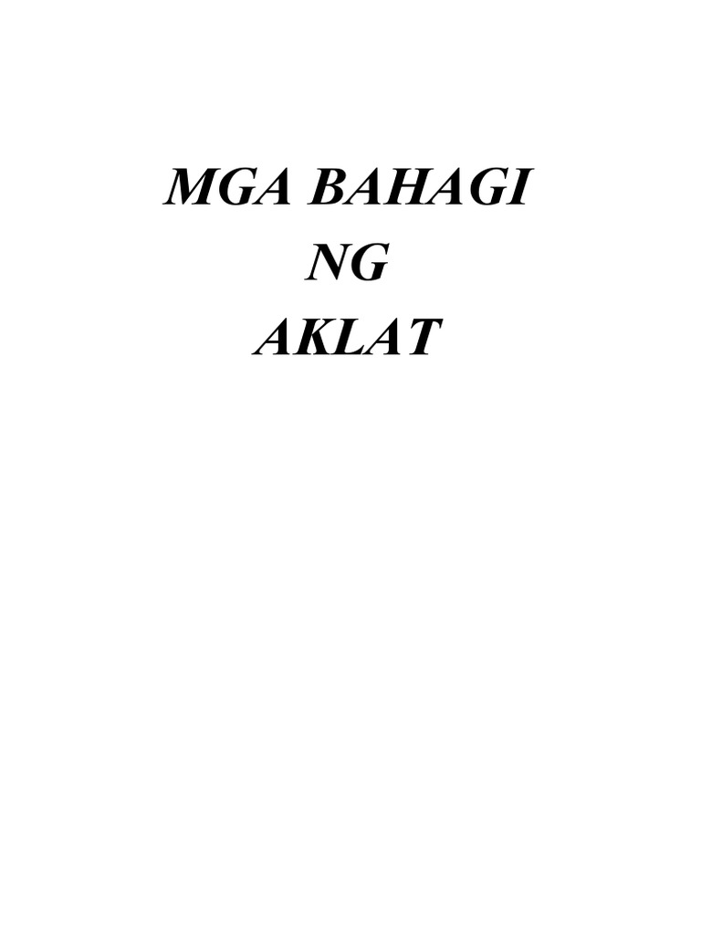 Bahagi NG Aklat | PDF