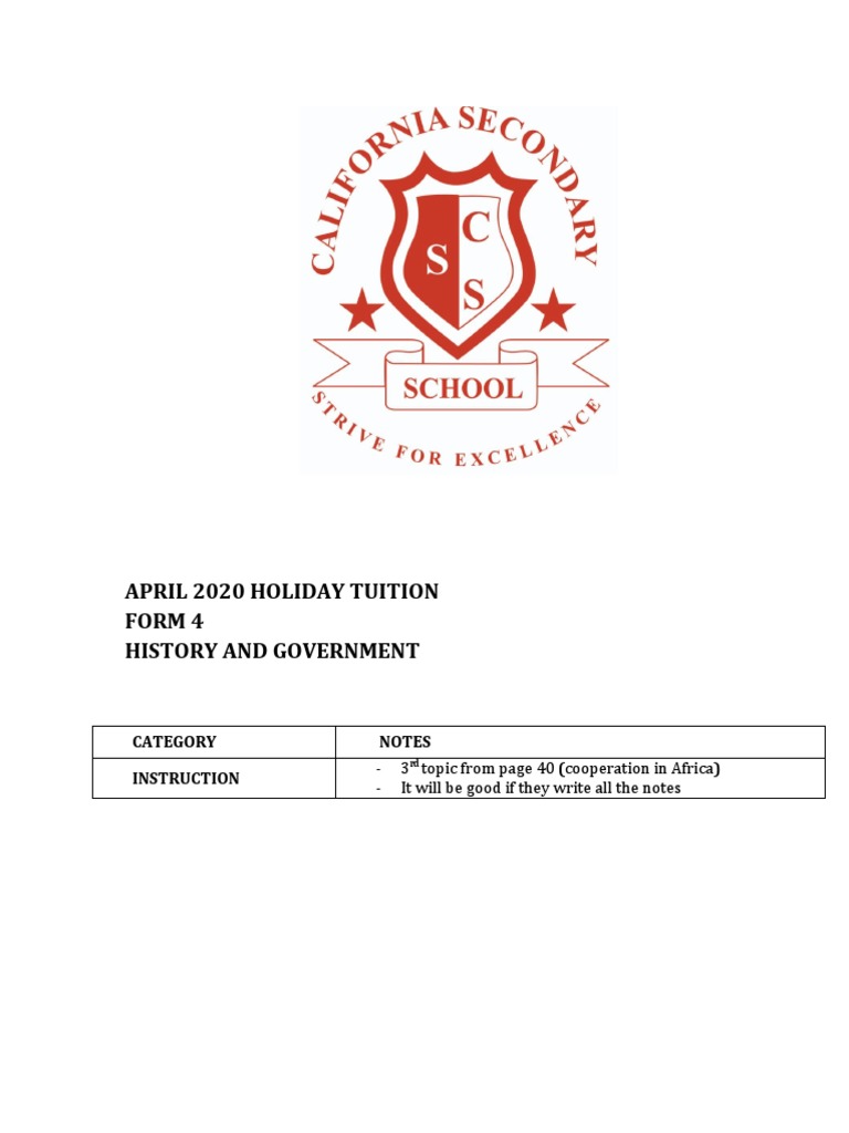 Form 4 History Notes | PDF | League Of Nations | Treaty Of Versailles