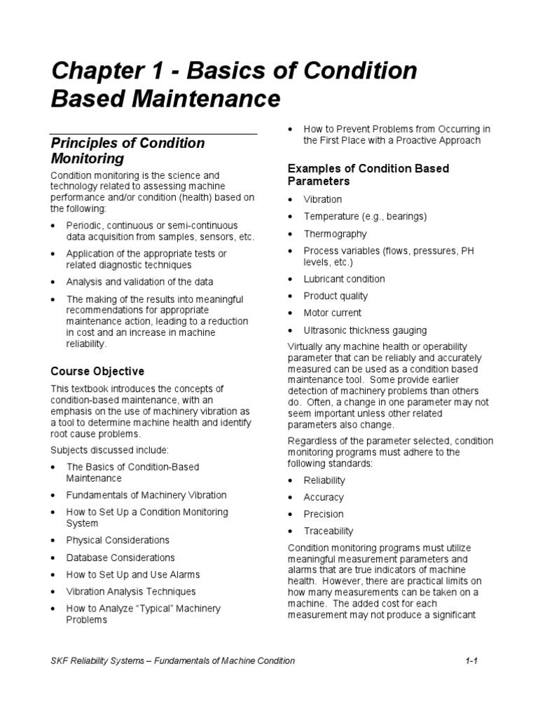 1 - Basics of Condition Based Maintenance | PDF | Ultrasound | Infrared
