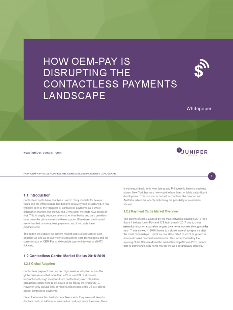 How OEM Pay Is Disrupting The Contactless Payments Landscape Whitepaper ...