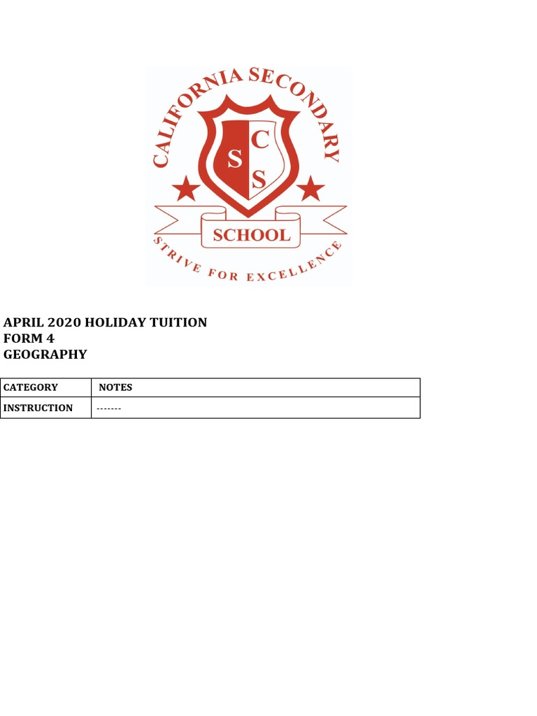 Geography Notes Form 4 | PDF | Agriculture | Soil