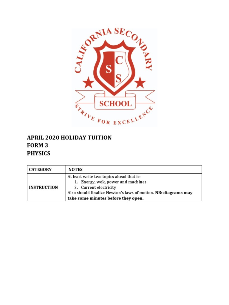 Physics Form 3 Notes | PDF | Collision | Friction