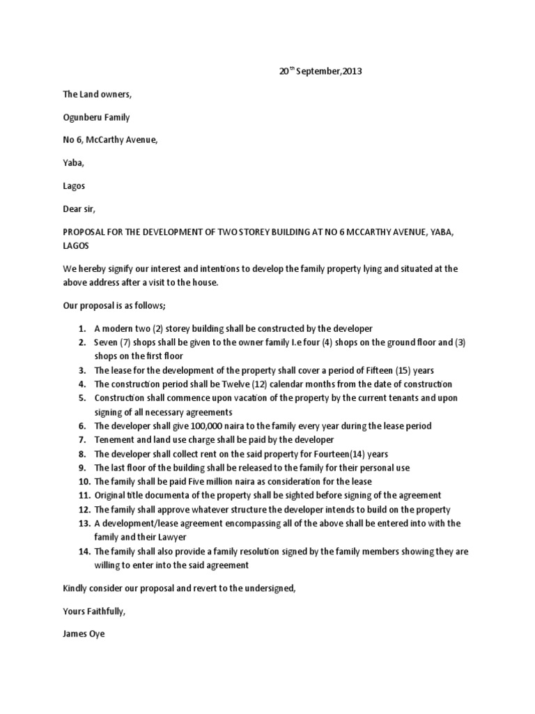 Proposal For Property Development | PDF