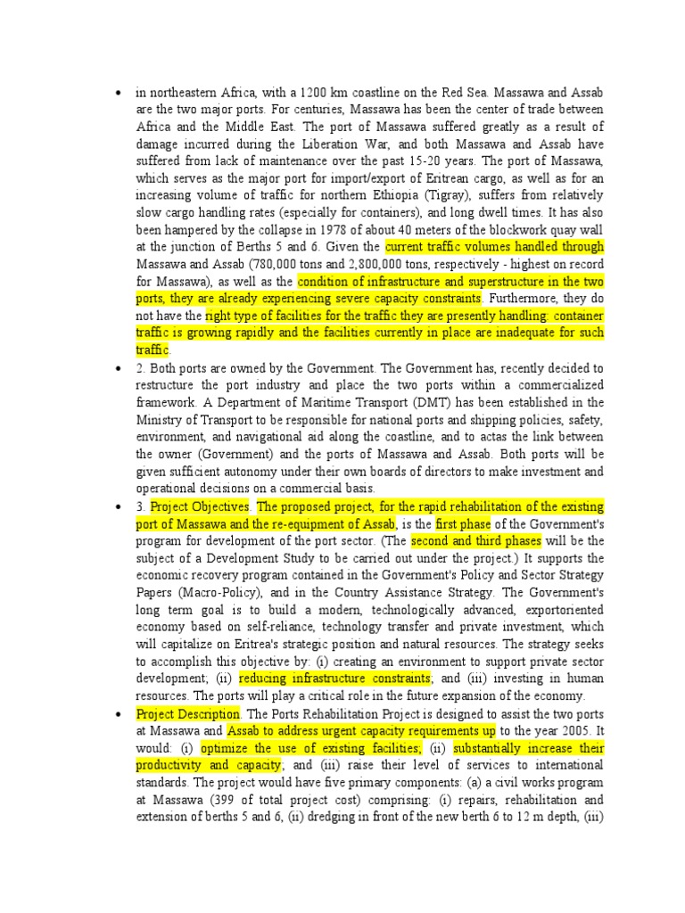 Assab Port | PDF | Port | Sustainability