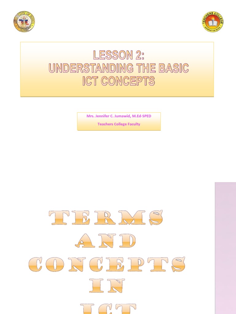Lesson 2 Understanding The Basic Concepts of ICT | PDF | Educational ...