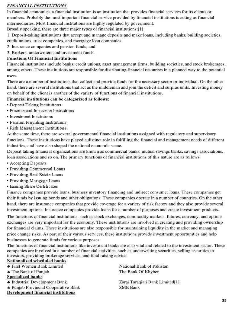 Financial Institutions | PDF | Investing | Insurance