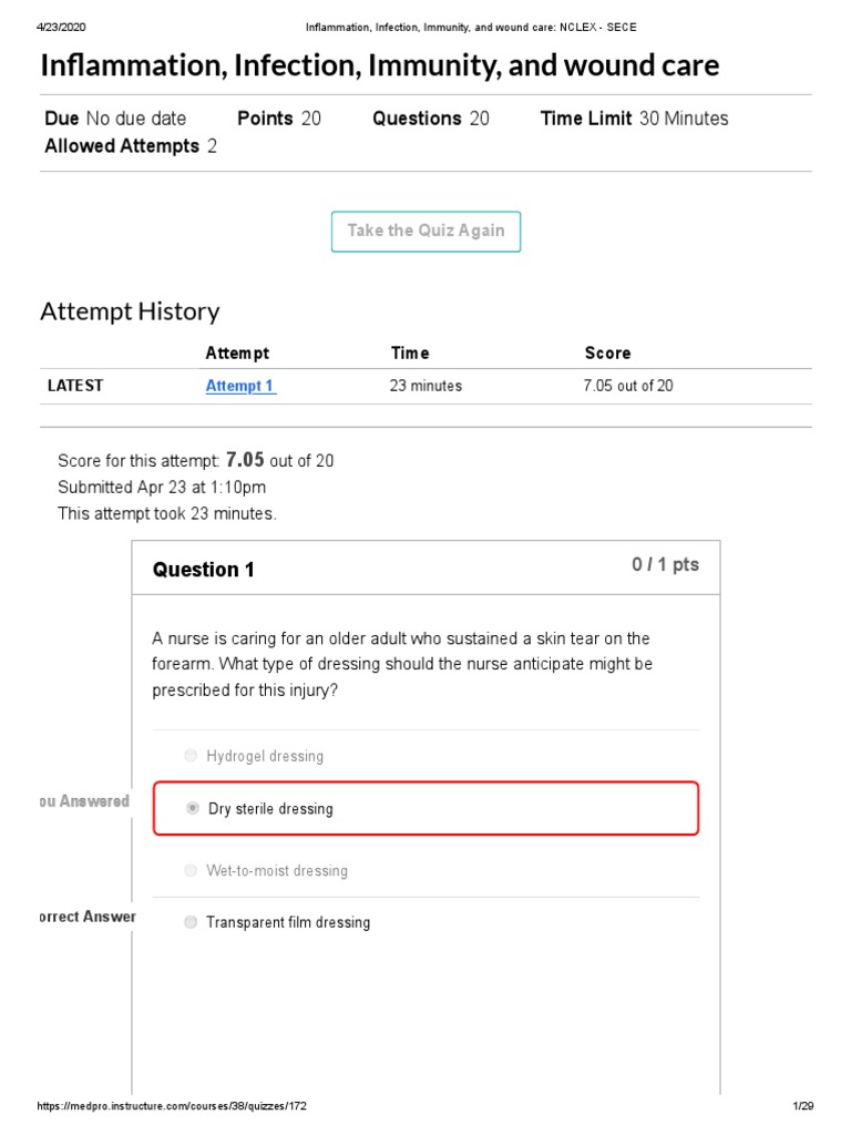 Inflammation, Infection, Immunity, and Wound Care - NCLEX - SECE | PDF ...
