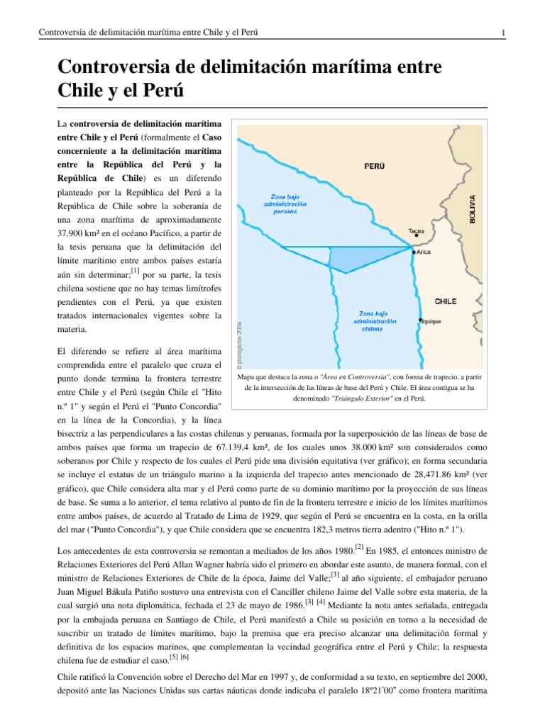 Controversia marítima Chile-Perú | PDF | Relaciones internacionales ...