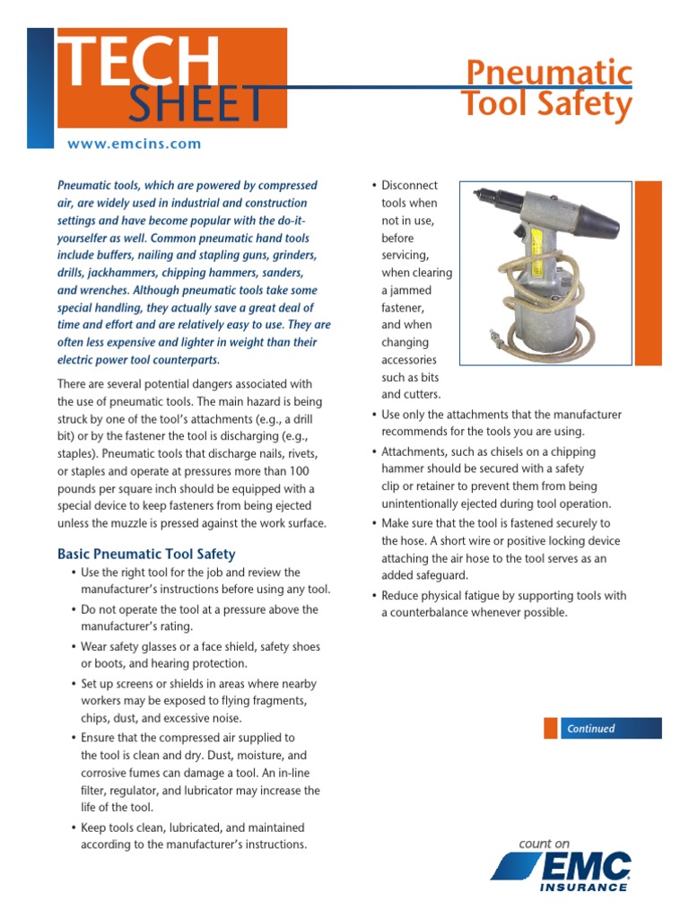 1.tech Pneumatic Tool Safety 20180207 | PDF | Manufactured Goods | Tools
