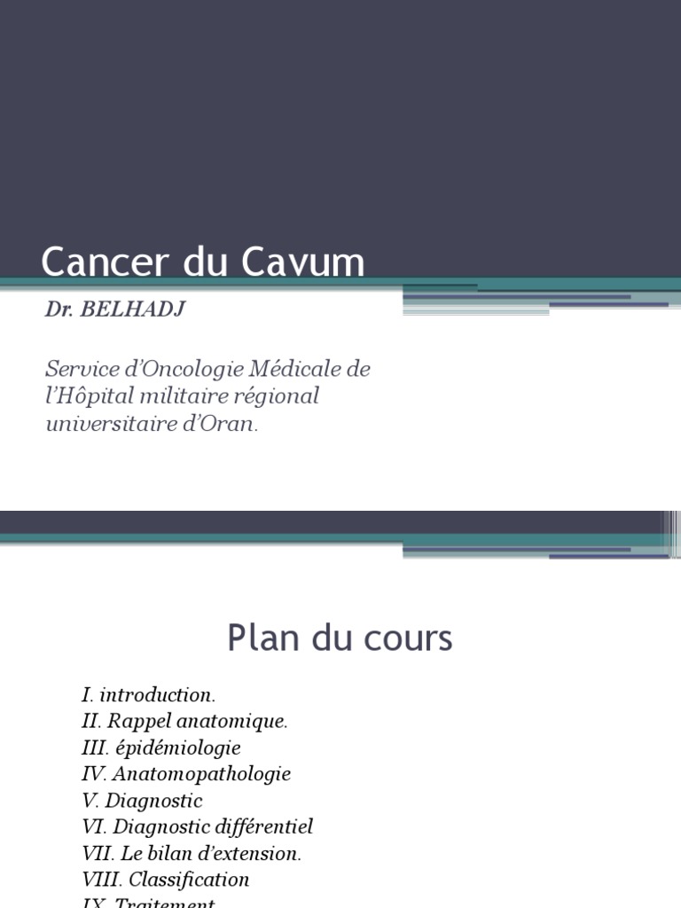 Cancer Du Cavum - DR Belhadj | PDF | Cancer | Métastase