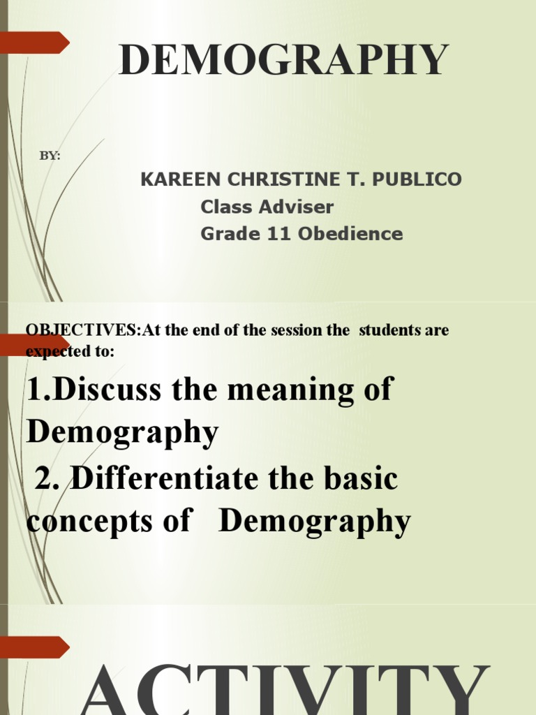 Understanding Demography Concepts | PDF