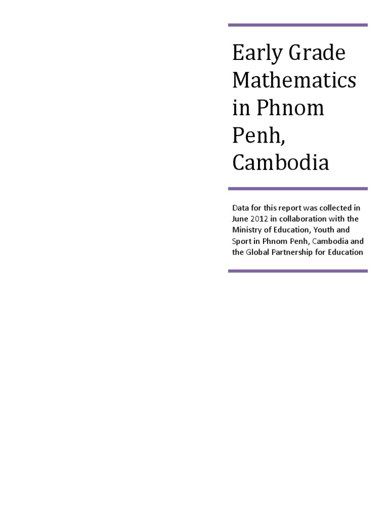 Early Grade Mathematics in Phnom Penh, Cambodia | PDF | Educational Assessment | Teachers