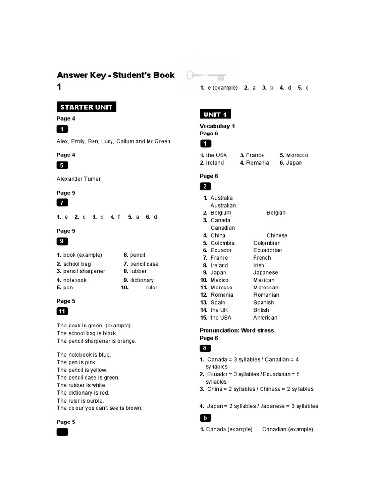 Answer Key - Motivate! 1 Students Book | PDF | Foods | Entertainment ...