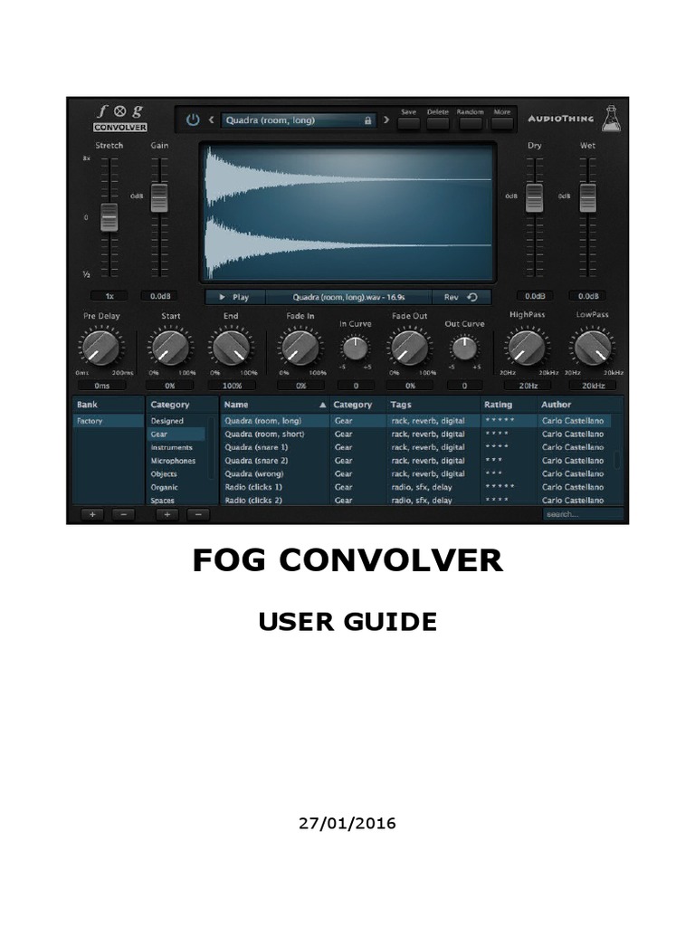 Fog Convolver Manual | PDF | Signal Processing | Computer Science