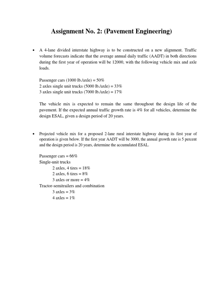 Assignment No. 2 (Pavement Engineering) | PDF